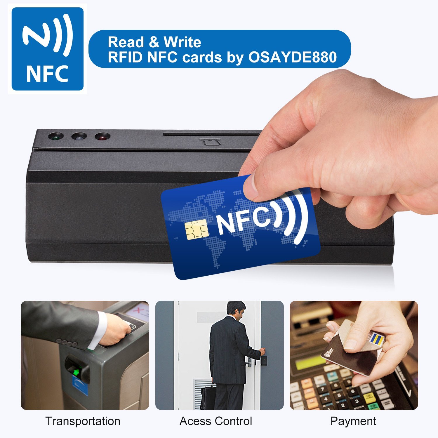 OSAYDE MSR880 for Magstripe,IC,NFC and Psam Cards Reader and Writer