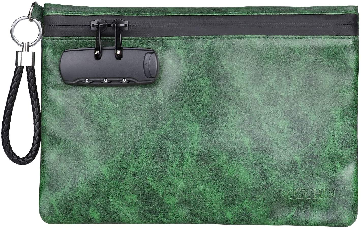 OZCHIN Smell Proof Bag with Combination Lock PU Leather Smell Proof ...