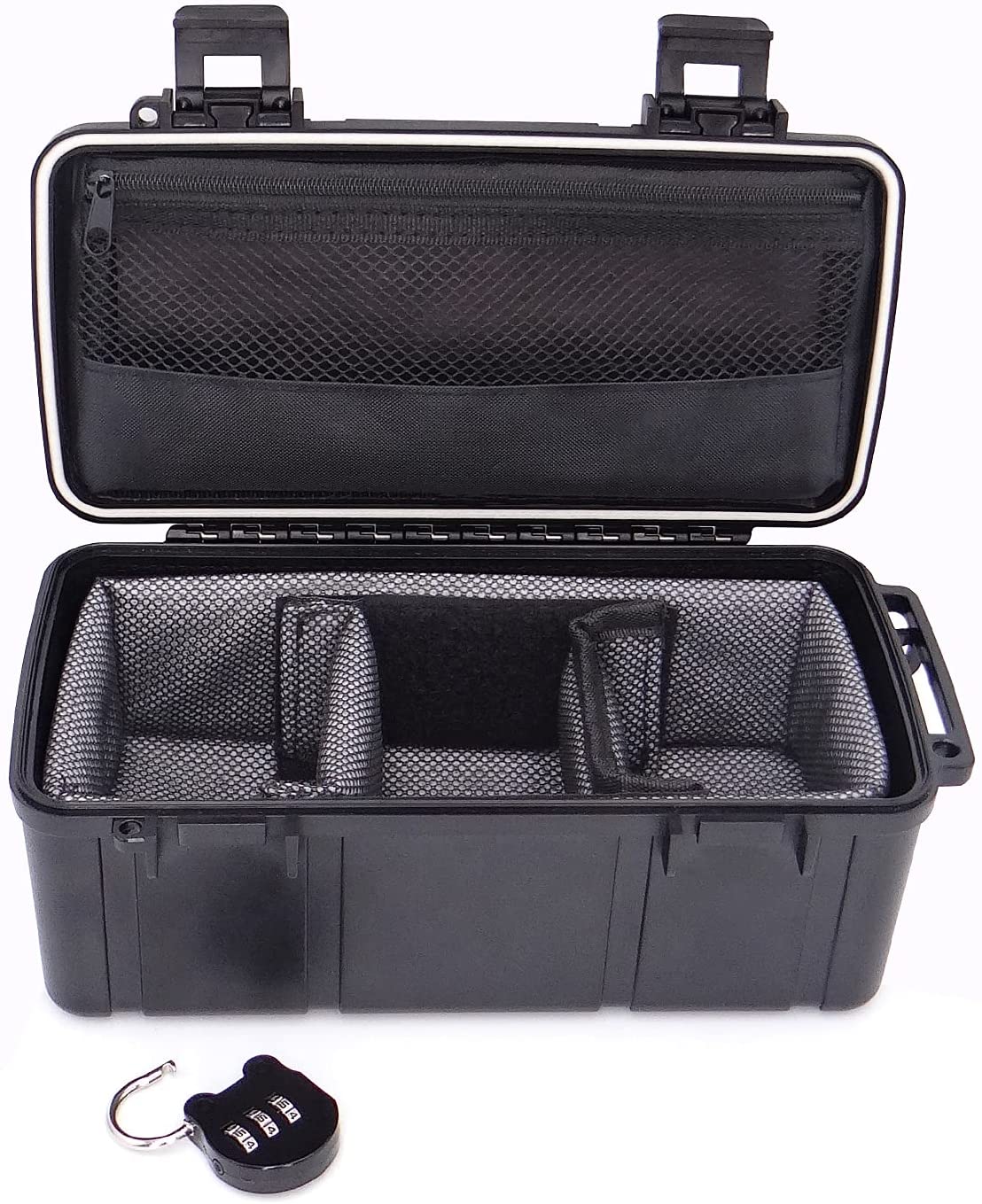 Black Storage Box Resistant Storage Container with Combination Lock ABS ...