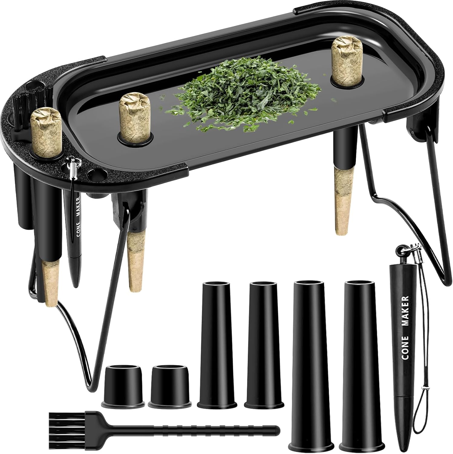 Metal Rolling Tray Set with Cone Loader, Cone Filler