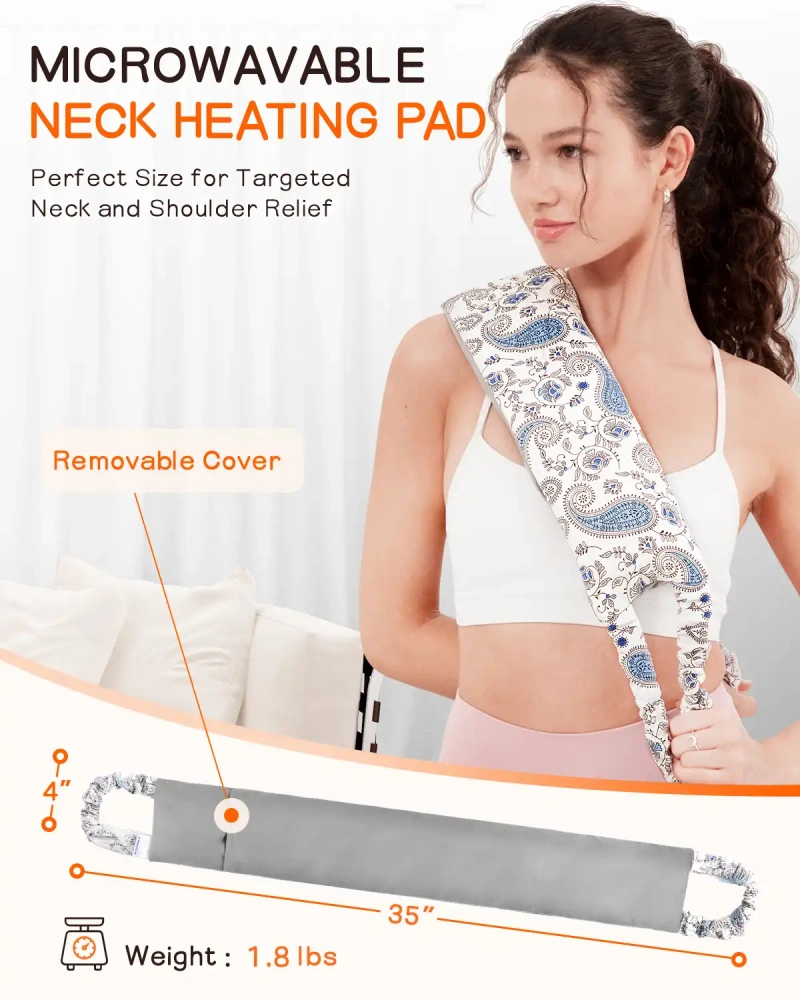 Heating Pad for Neck and Back, Extra Long Microwavable Weighted Moist ...