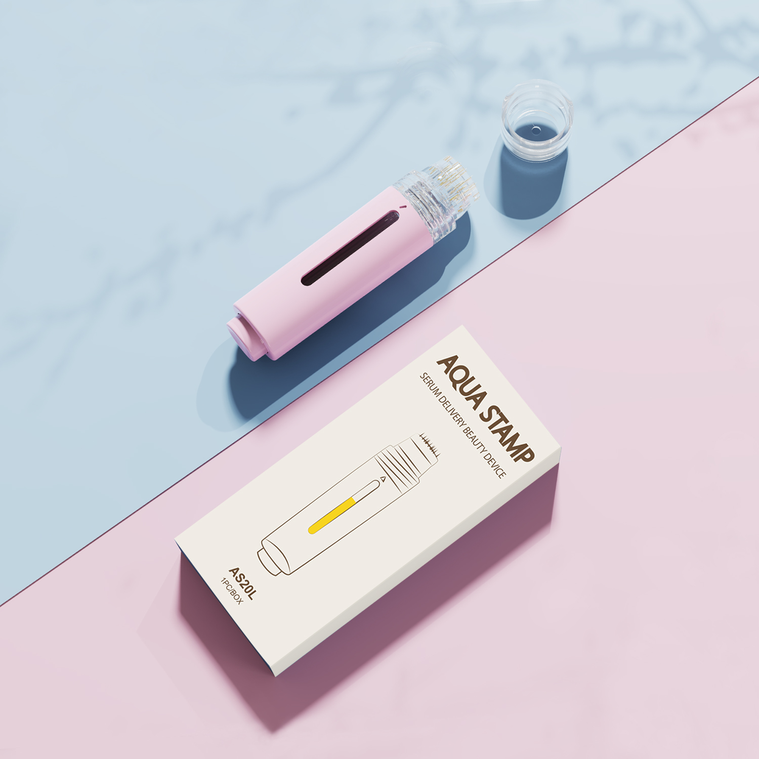 AS20L Derma Stamp Microneedle Aqua Stamp for Skin Care Face Lips Hair ...