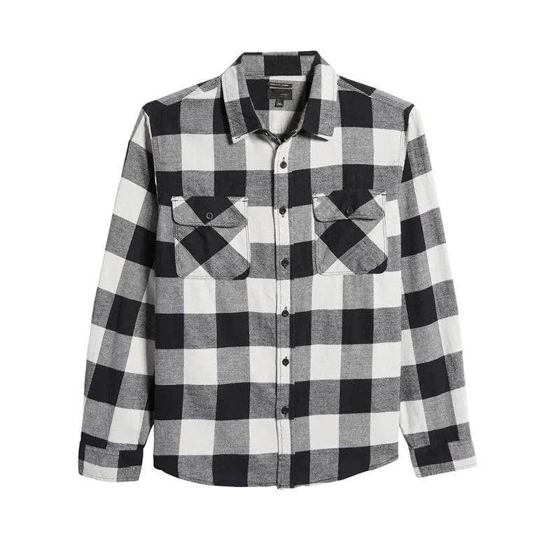 Mens plaid flannel button-up shirt