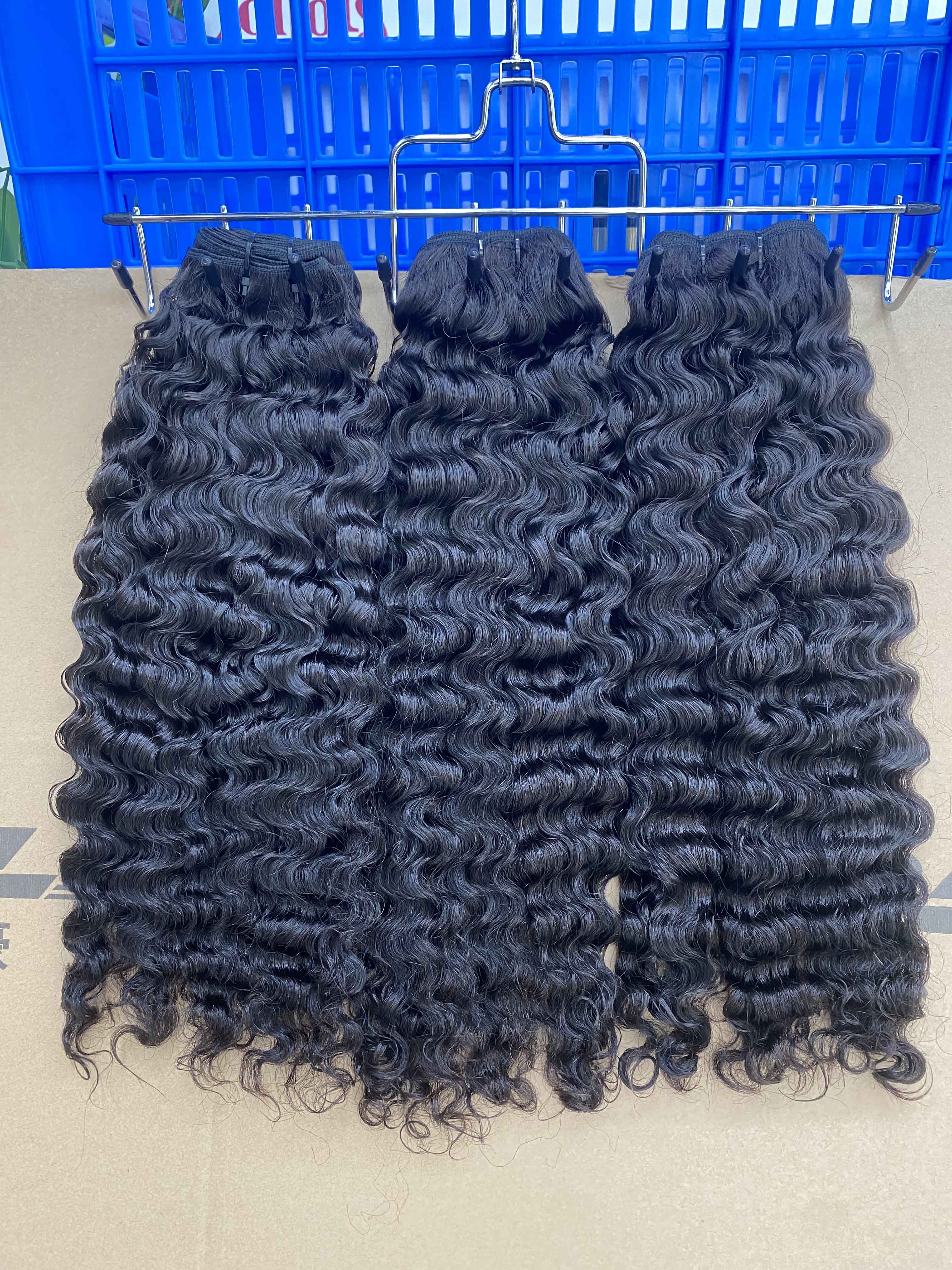 Donors Hair Natural colour Raw Hair Burmese Curly Bundle Hair Weave100 ...