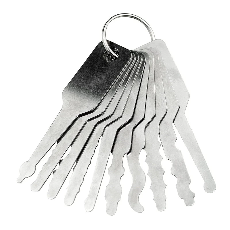 10pcs Lock Pick Jiggler Keys For Double Sided Lock Pick Set Auto ...