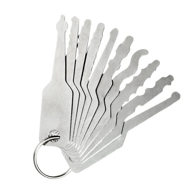 10pcs Lock Pick Jiggler Keys For Double Sided Lock Pick Set Auto ...