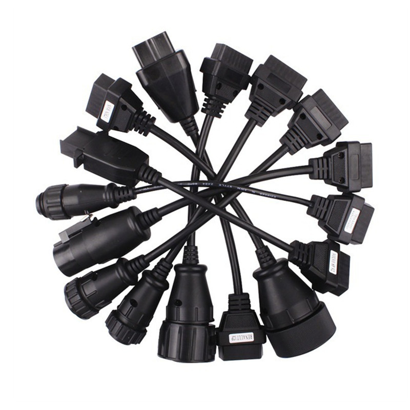 8pcs Full Set OBD2 Truck Cables Adapter Connector For Autocom CDP ...