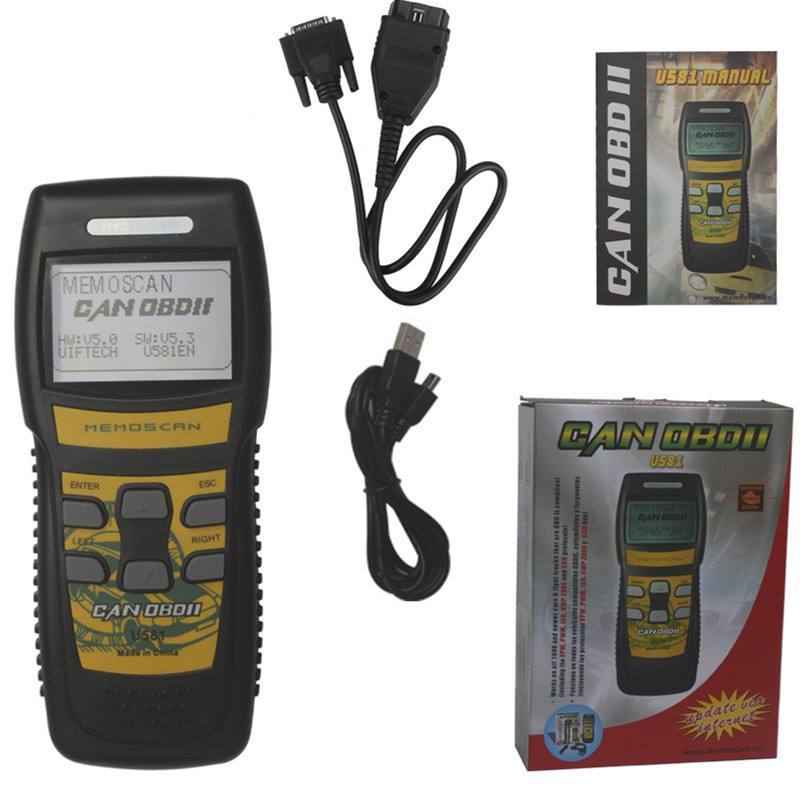U581 OBD Scanner CAN BUS OBD2 Memo Scanner Car Engine Diagnostic Scan Tool