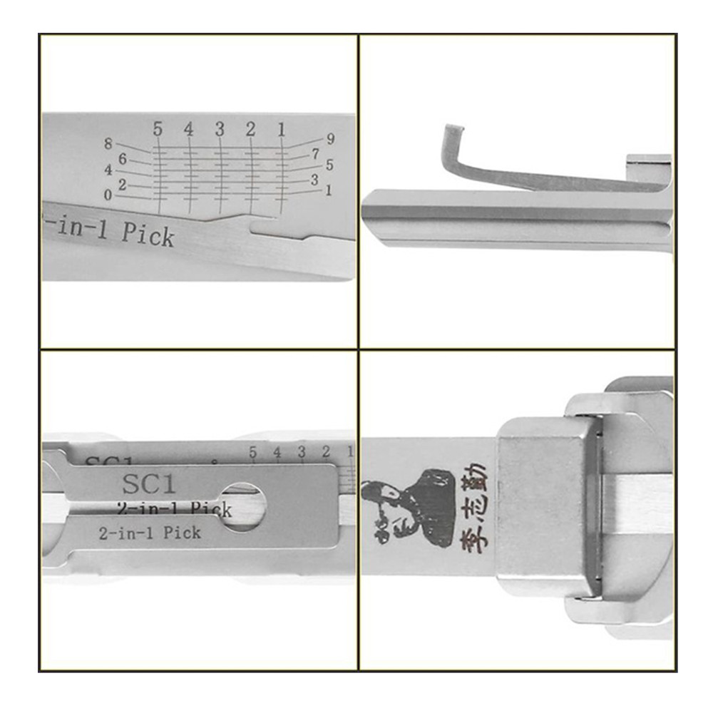LISHI SC1 Pick Decoder 2 in 1 Tool Lock Pick Set Locksmith Tools for ...
