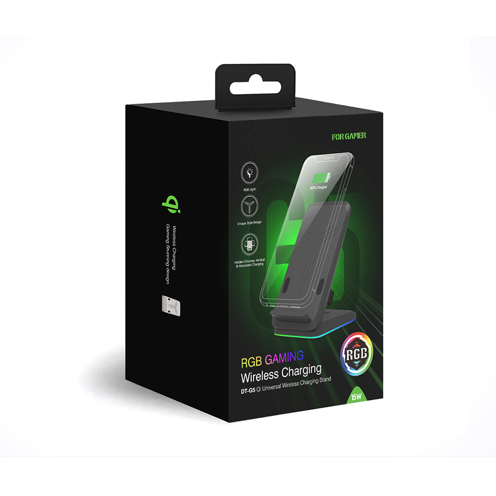 QI 15W Universal RGB Wireless Charging Stand,Gaming Style Qi Wireless ...
