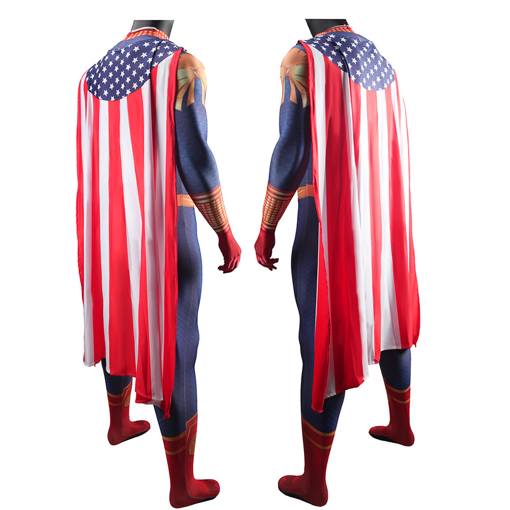 The Boys Homelander Cosplay Body Suit with Cape For Adults Kids
