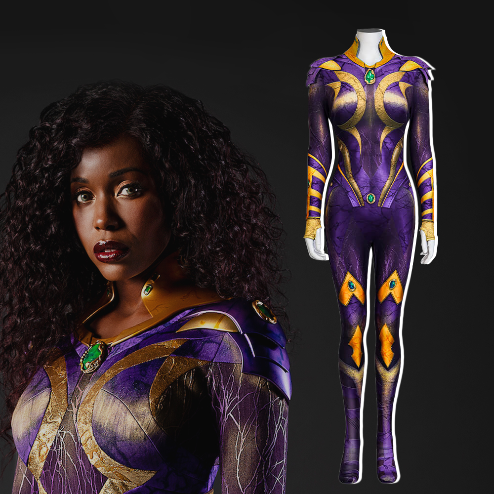 Hallowcos Titans Season 3 Starfire Cosplay Jumpsuit Costume