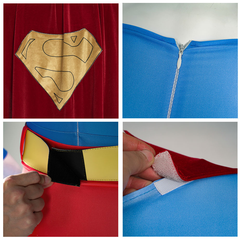 Clark Kent 1978 Costume Cosplay Jumpsuit with Cape Hallowcos