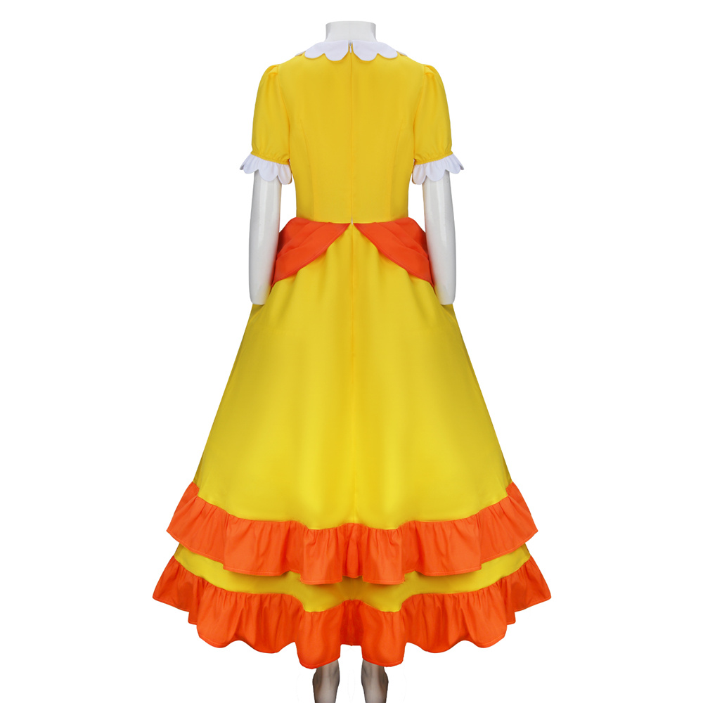 Princess Daisy Dress Super Mario Cosplay Costume Hallowcos
