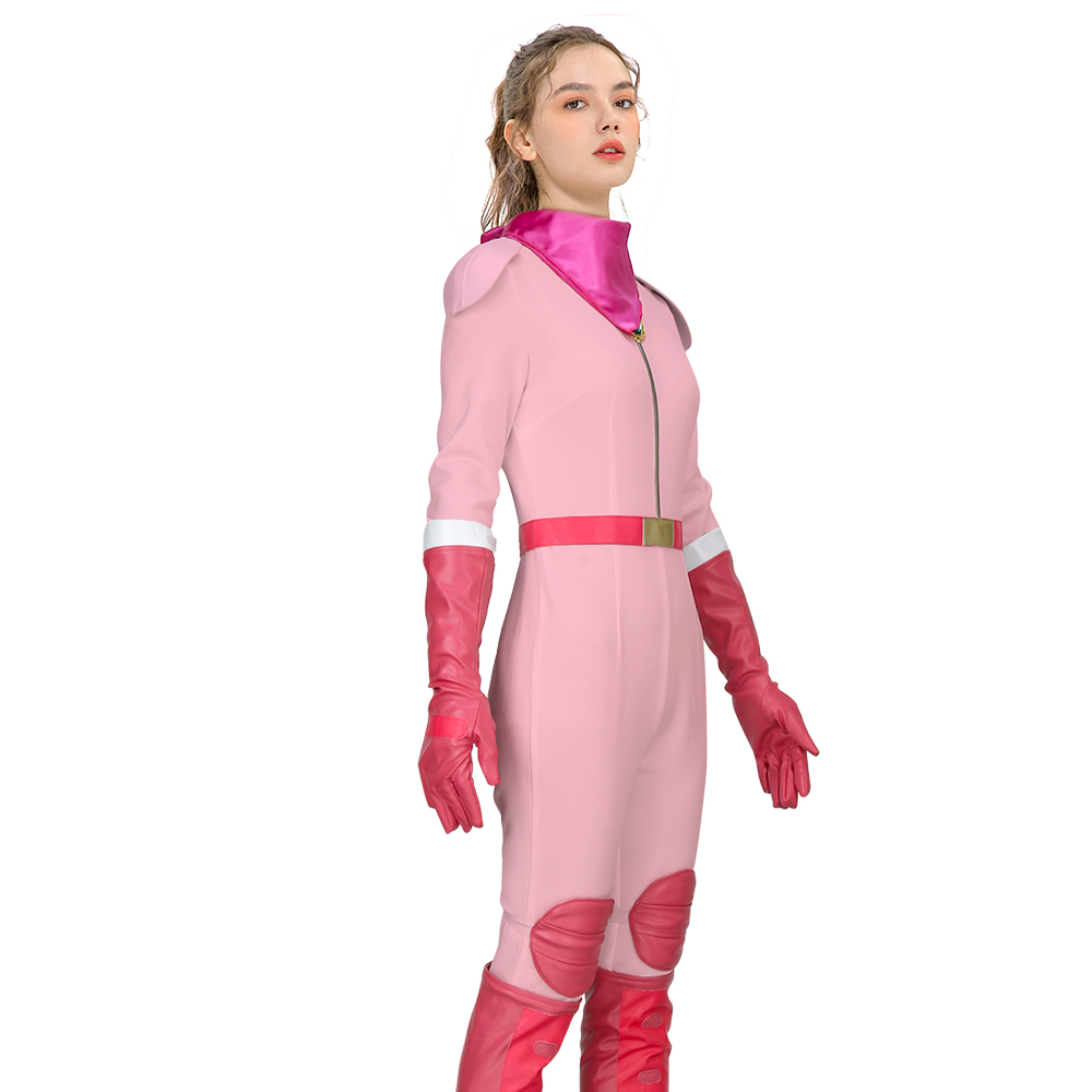 Princess Peach Racing Costume Pink Jumpsuit Cosplay