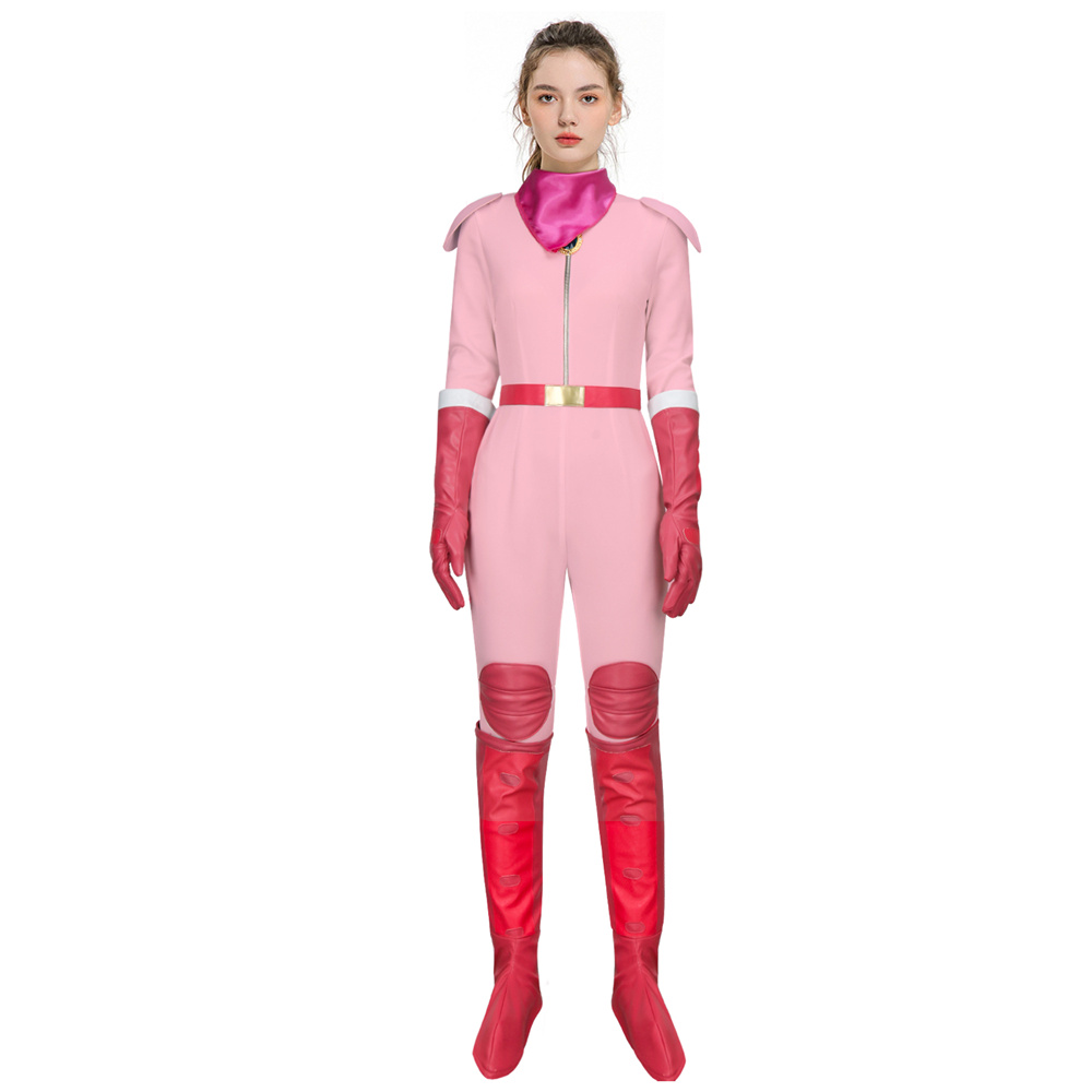 Princess Peach Racing Costume Pink Jumpsuit Cosplay