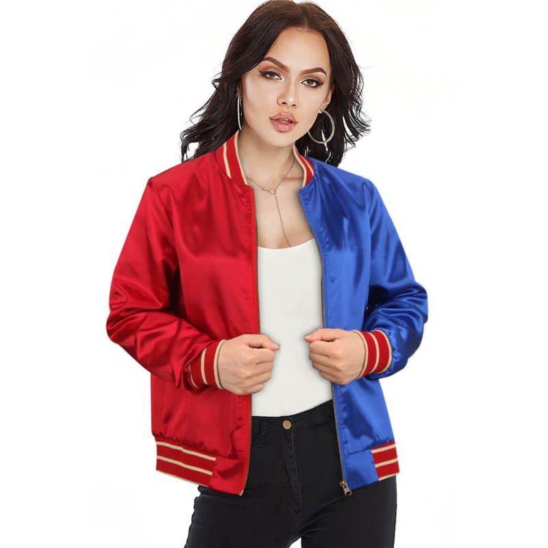 Harley Quinn Red and Blue Jacket Cosplay Suicide Squad Margot Robbie ...