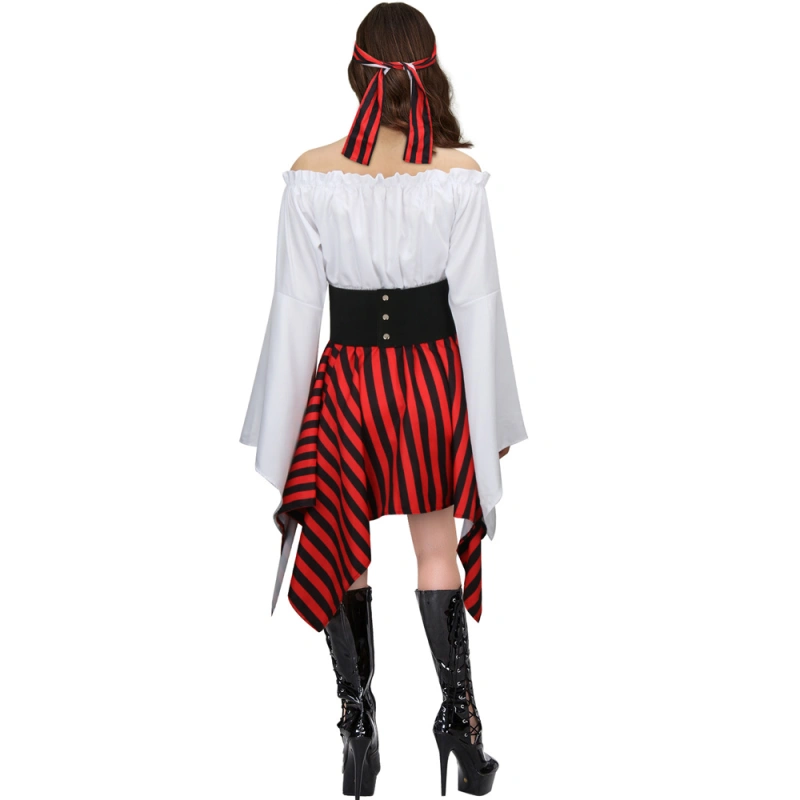 Women's Pirate Cosplay Costume Renaissance Retro Party Outfts Hallowcos