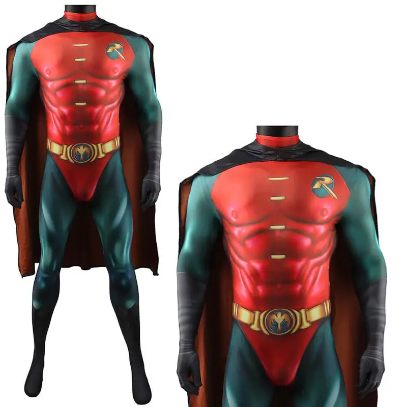 Robin Suit Dick Grayson Cosplay Costume Adults Kids Hallowcos
