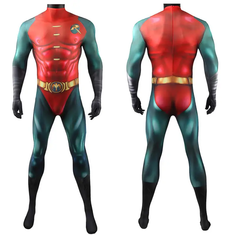 Robin Suit Dick Grayson Cosplay Costume Adults Kids Hallowcos