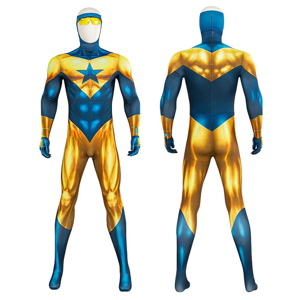 Booster Gold Cosplay Costume Michael Carter Spandex Jumpsuit Hallowcos