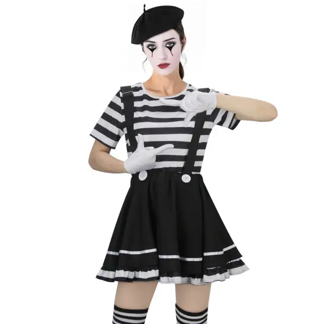 French Mime Costume Halloween Outfits for Women (S-L Ready to Ship)
