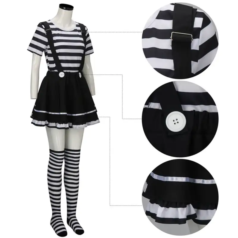 French Mime Costume Halloween Outfits for Women (S-L Ready to Ship)
