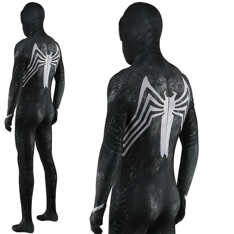 Spider-Man 2 Symbiote Black Suit Peter Parker Cosplay Costume Adults ...