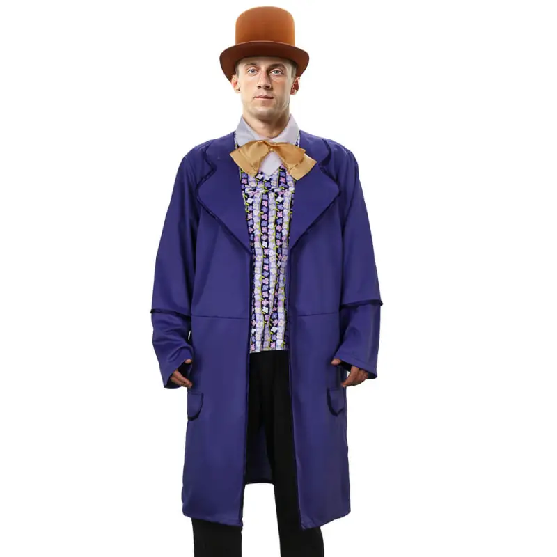 Willy Wonka Cosplay Costume Tops Hat Charlie and the Chocolate Factory ...