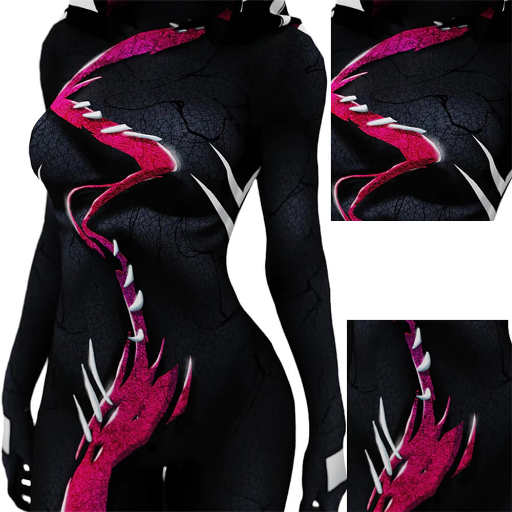 Hallowcos Spider Gwen Venom Symbiote Suit Cosplay Costume Adults Kids