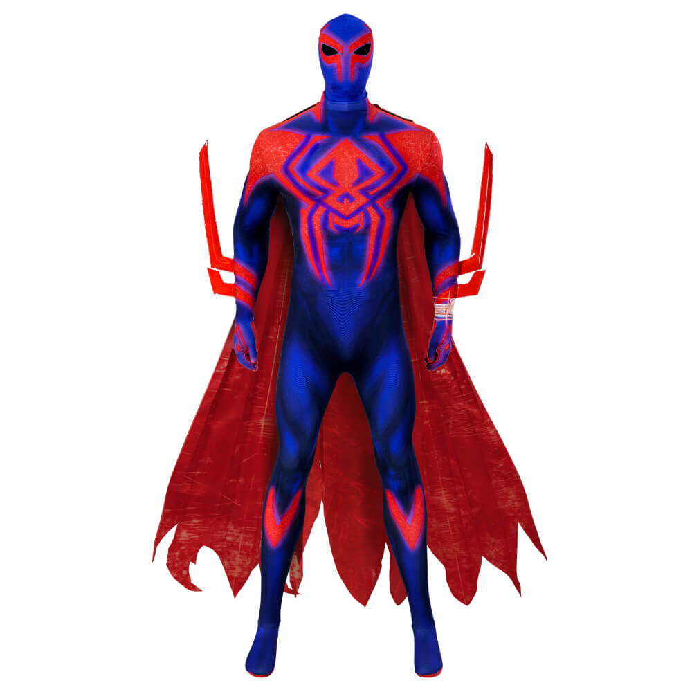 Across the Spider-Verse Spiderman 2099 Cosplay Costume with Cape Hallowcos