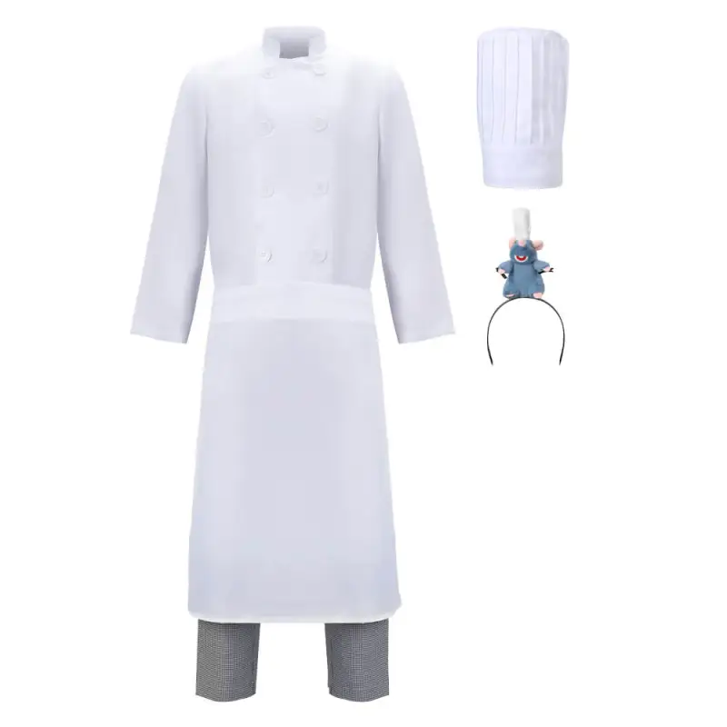 Hallowcos Adults Ratatouille Alfredo Linguini Chef Cosplay Costume