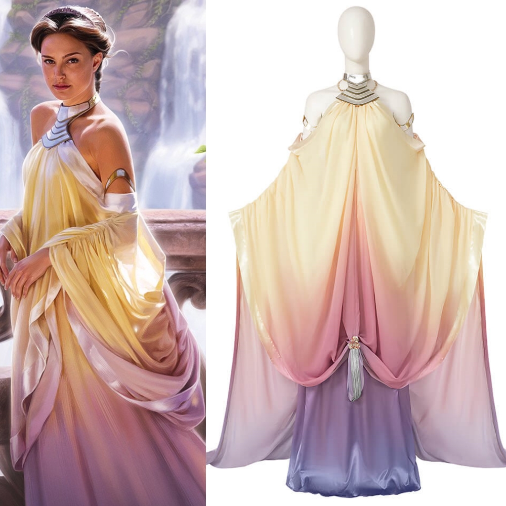 Star Wars Padme Amidala Lakeside Gown Dress Cosplay Costume Hallowcos