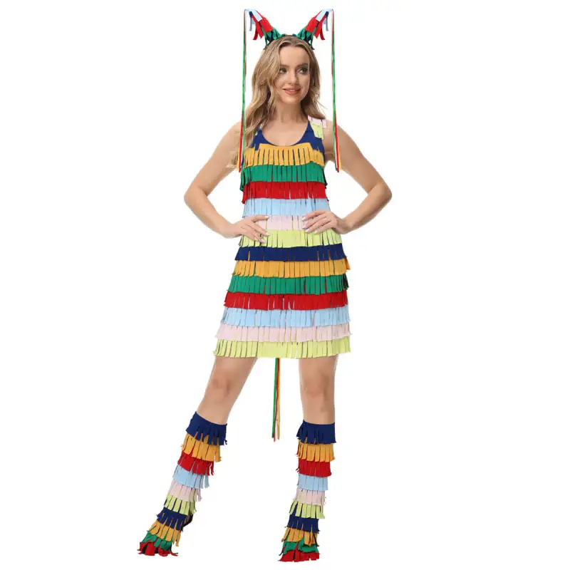 Women Pinata Costume for Halloween Fancy Dress Hallowcos