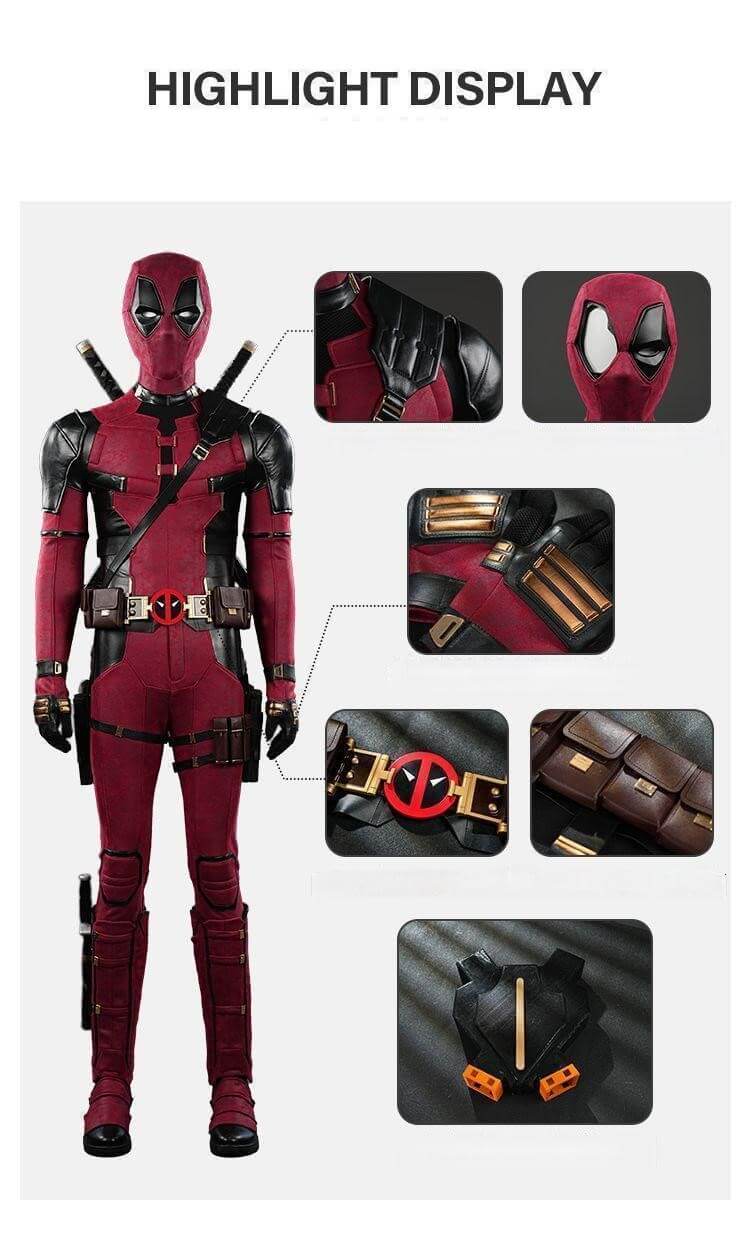 Deadpool 3 Cosplay Costume Deadpool & Wolverine Wade Wilson Upgrade