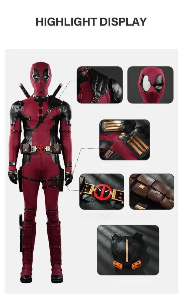 Deadpool 3 Cosplay Costume Deadpool & Wolverine Wade Wilson Upgrade