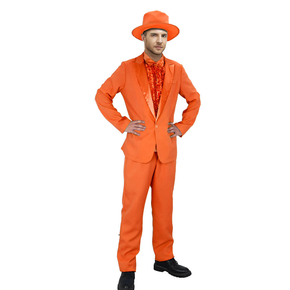 Dumb and Dumber Lloyd Christmas Cosplay Costume Orange Suit with Hat ...