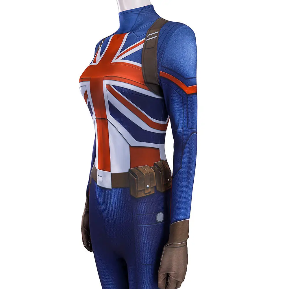 What If Captain Carter Jumpsuit Peggy Carter Cosplay Costume Hallowcos