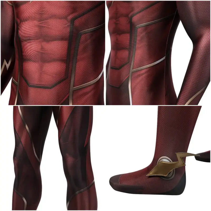 Injustice 2 The Flash Jumpsuit Barry Allen Cosplay Costume Hallowcos