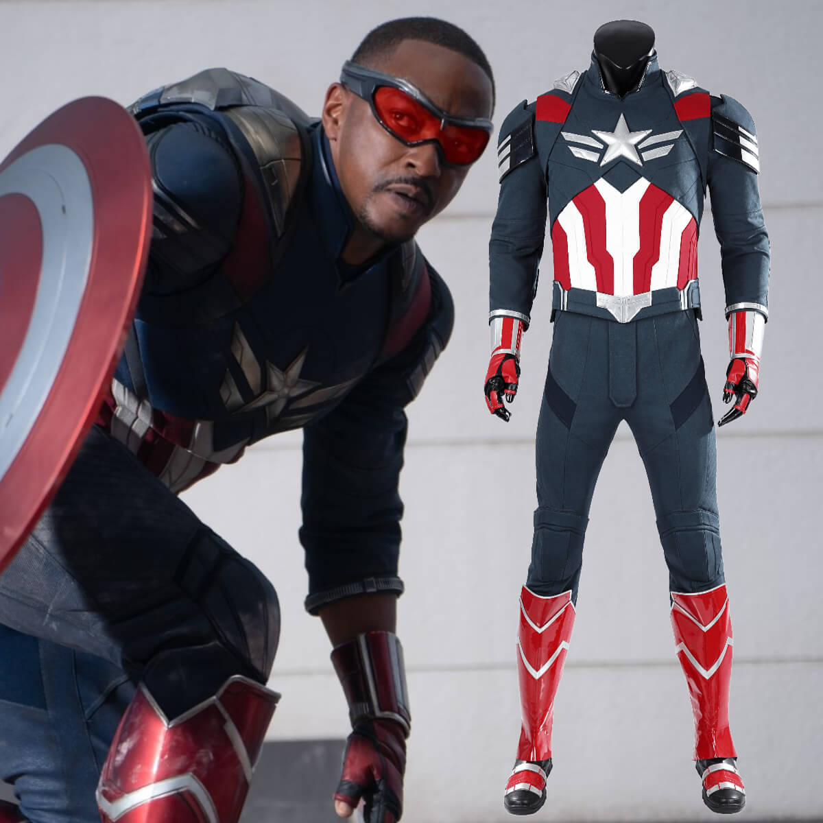 Captain America Brave New World Sam Wilson Cosplay Costume Top Level ...