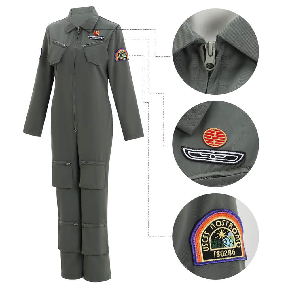 Ellen Ripley Flight Suit Cosplay Costume-Alien Film Hallowcos