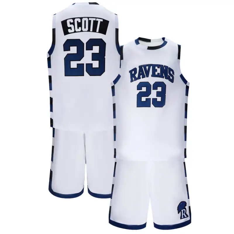 One Tree Hill Ravens Nathan Scott Basketball Jersey White #23 Hallowcos