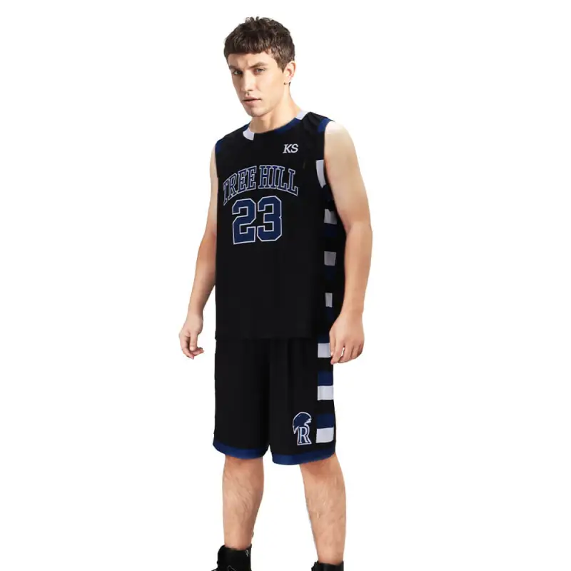 One Tree Hill Ravens Nathan Scott Basketball Jersey Black #23 Hallowcos