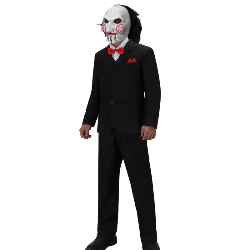 Saw Jigsaw Billy Puppet Cosplay Costume with Mask Hallowcos