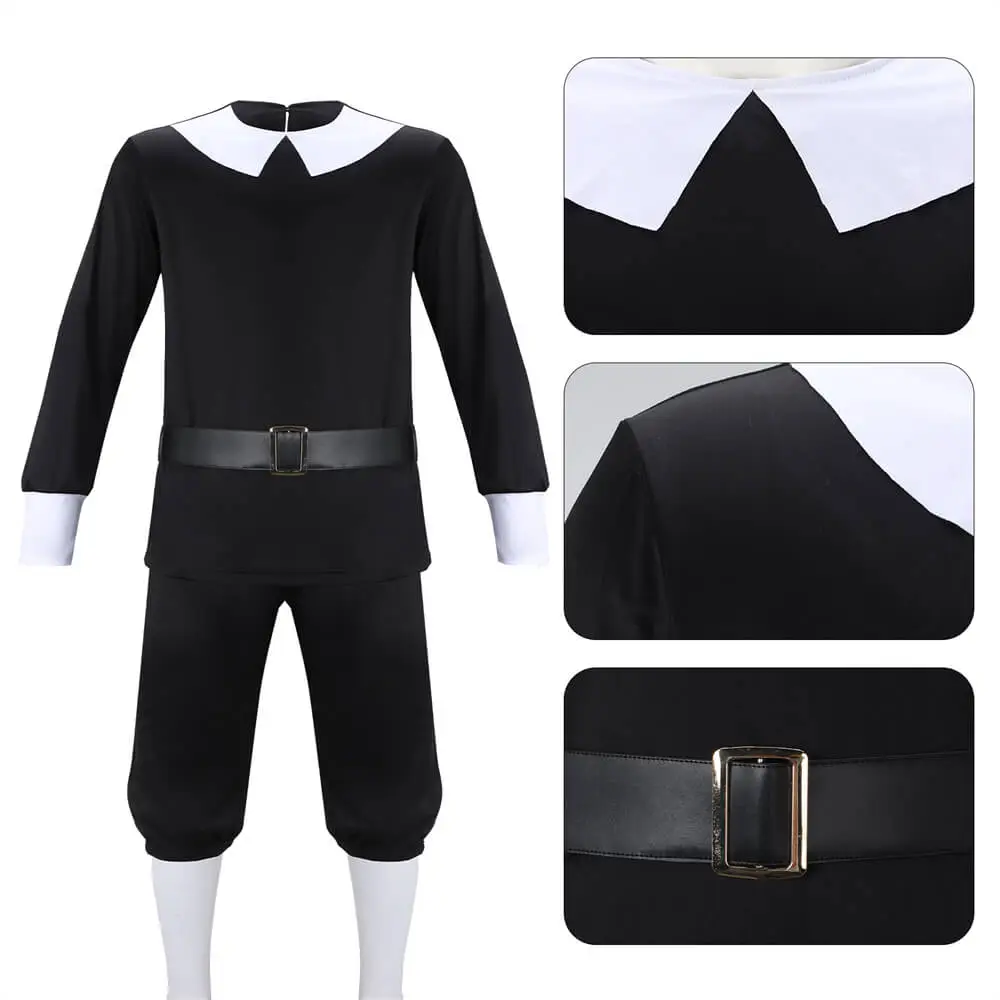 Hallowcos Boys Pilgrim Costume for Thanksgiving Day Halloween Party Cosplay