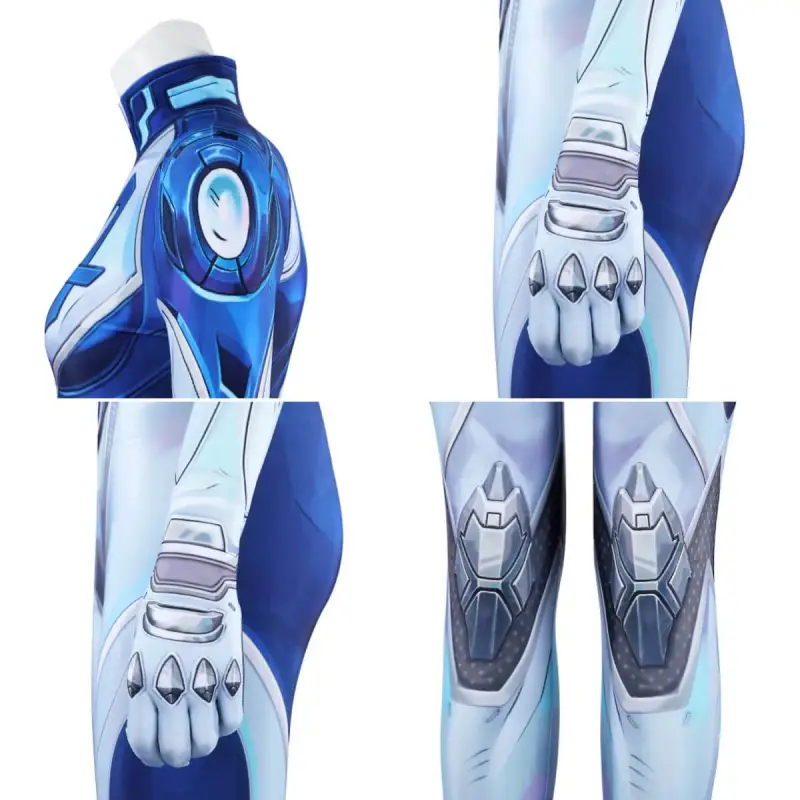 Rivals Invisible Woman Cosplay Costume Printed Style Sue Storm Hallowcos