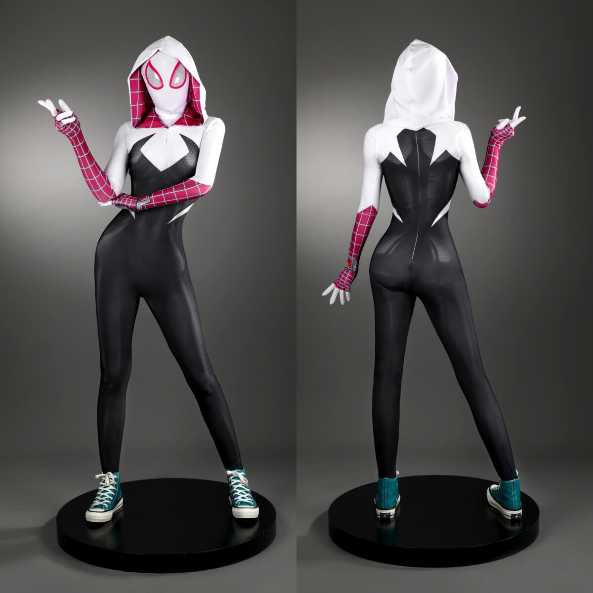 Across the Spider-Verse Gwen Stacy Jumpsuit Cosplay Costume Spider-Man Hallowcos