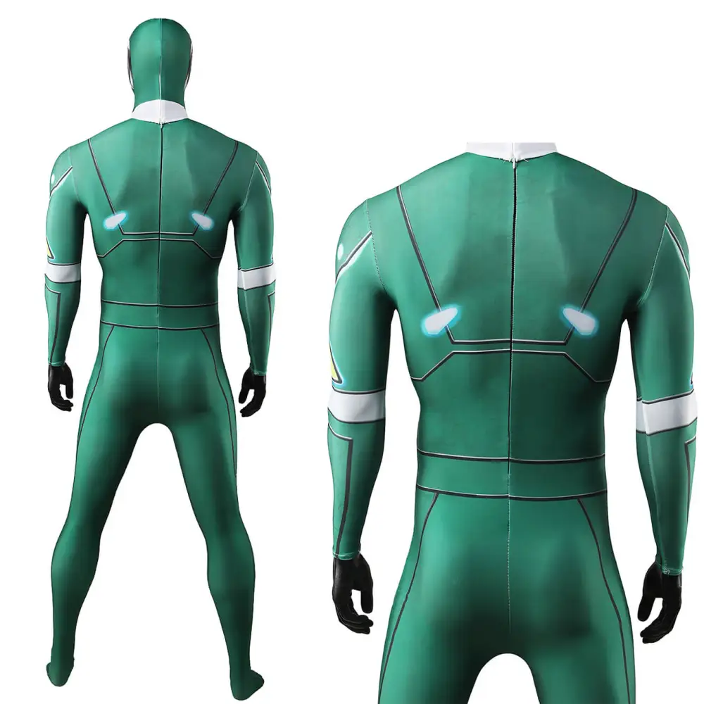 Power Rangers Turbo Green Turbo Ranger Cosplay Costume Bodysuit Hallowcos