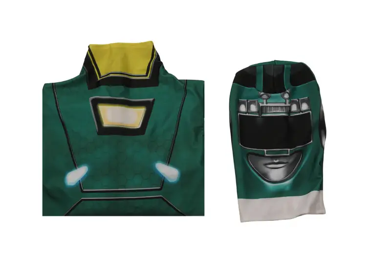 Power Rangers Turbo Green Turbo Ranger Cosplay Costume Bodysuit Hallowcos