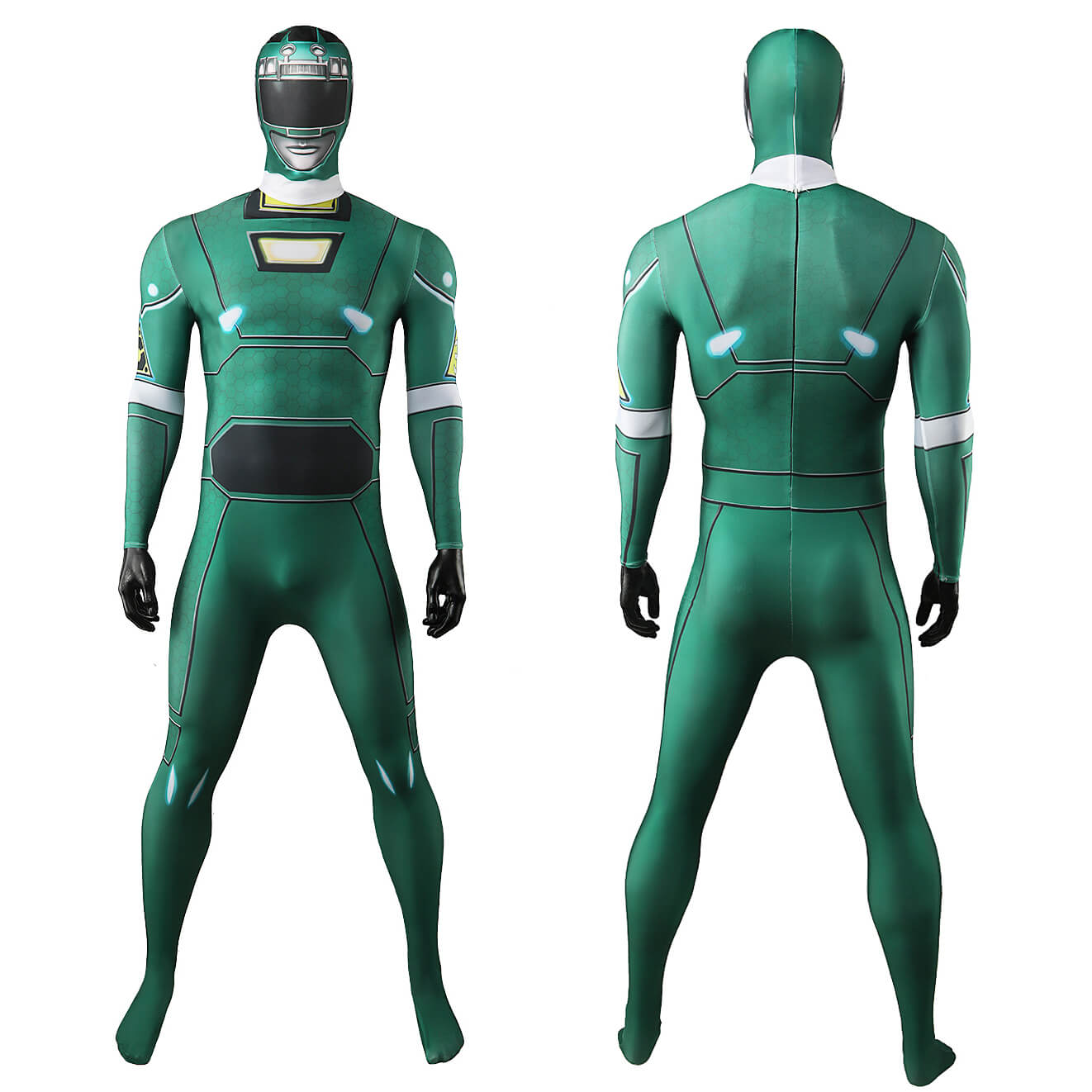 Power Rangers Turbo Green Turbo Ranger Cosplay Costume Bodysuit Hallowcos